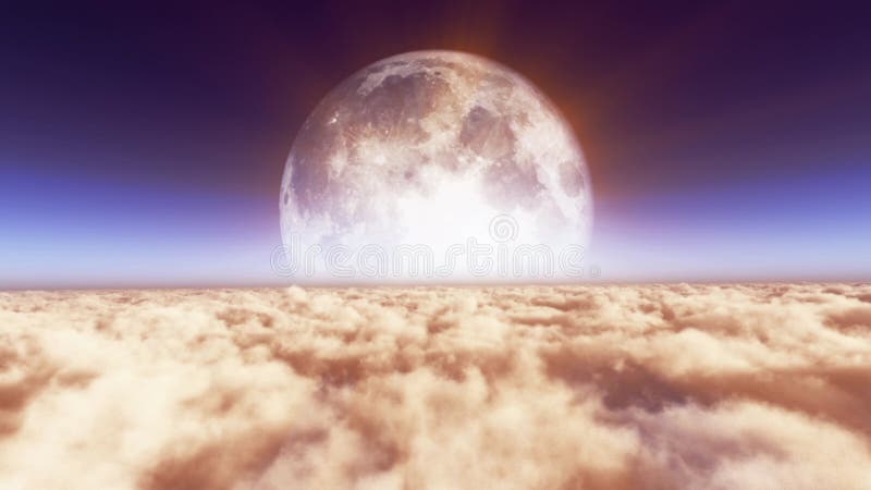 Fly above clouds moon 4k stock video. Video of planet - 263549703