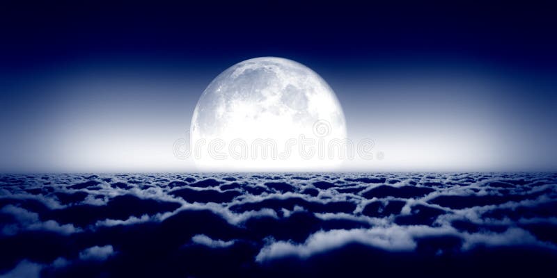 Fly above over clouds moon stock illustration. Illustration of crowd ...