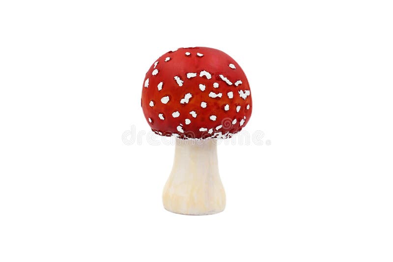 Beautiful Red Mushroom with White Dots Isolated on White Background ...
