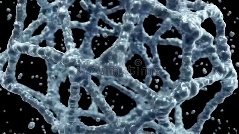 Fly-through Animation of a Complex Glossy Blue Liquid Molecular ...