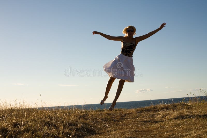 Fly away stock photo. Image of beauty, blond, hair, lady - 975764