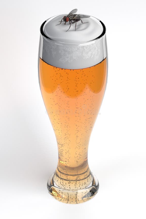 Fly in beer stock illustration. Illustration of beverage - 82527285