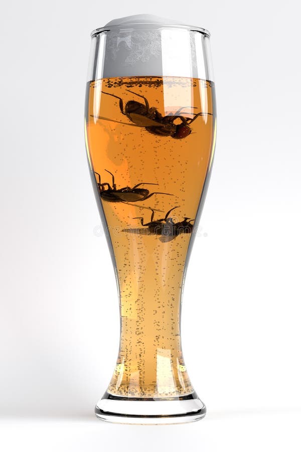 Fly in beer stock illustration. Illustration of digusting - 82674862