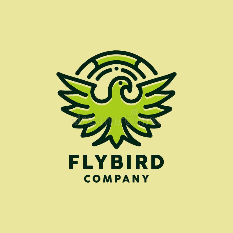Fly Bird Monoline Logo Symbol Design Illustration Vector Icon Emblem ...