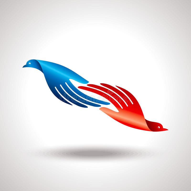 Fly of Bird To Hand. Creative Idea Stock Vector - Illustration of ...