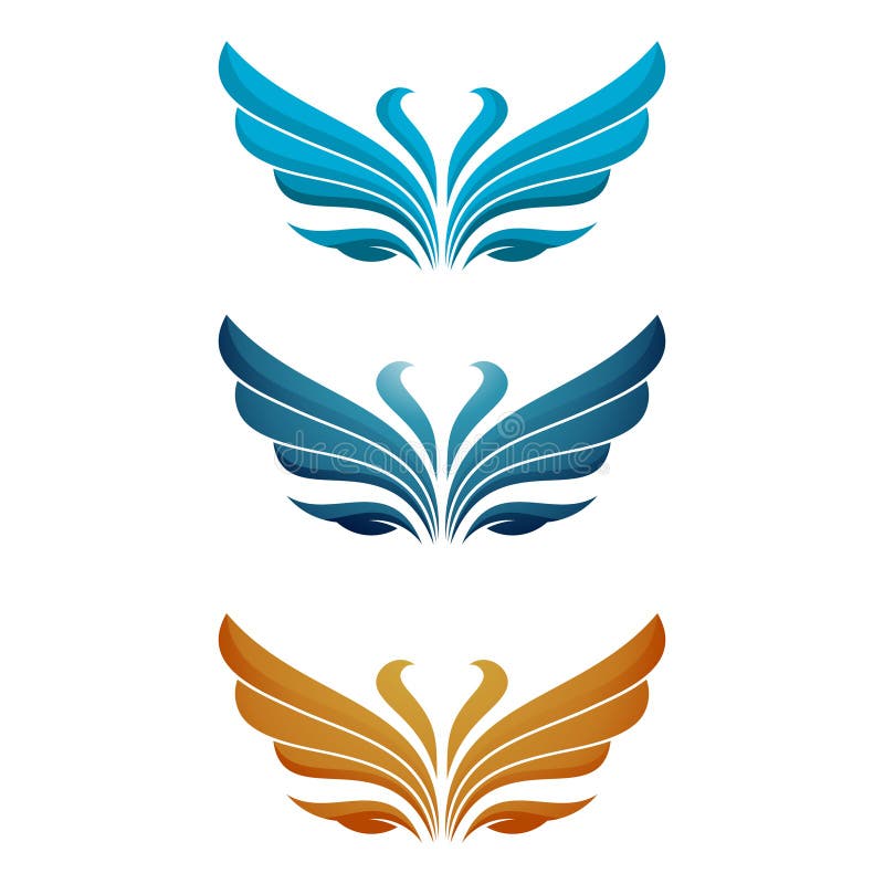Fly Bird Wings Elegant Symbol Illustration Stock Vector - Illustration ...