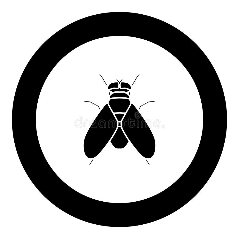 Fly Black Icon in Circle Vector Illustration Stock Vector ...