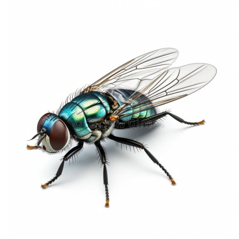 Hyper-realistic 3d Fly Illustration on White Background Stock ...