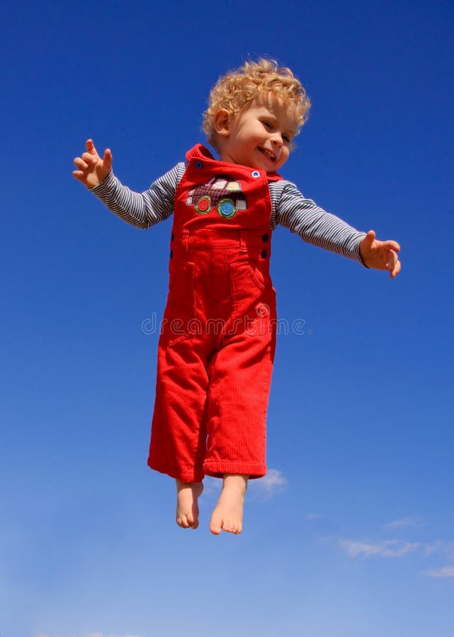 Flying boy stock image. Image of kids, high, blue, background - 11432289