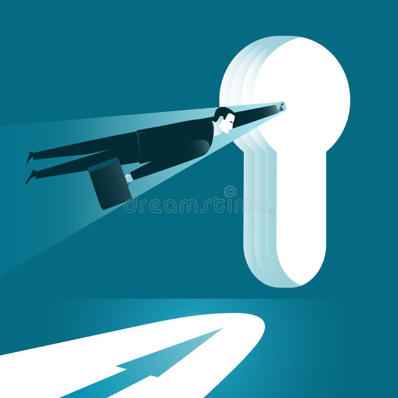 Fly through keyhole stock vector. Illustration of graphics - 145525588