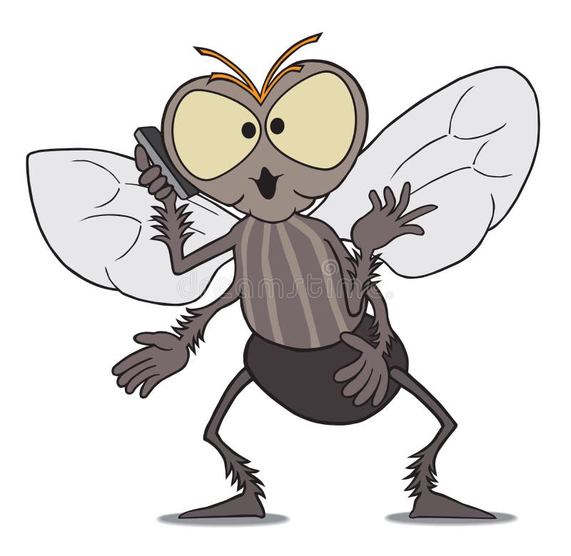 Fly on Cell Phone stock vector. Illustration of device - 40613506