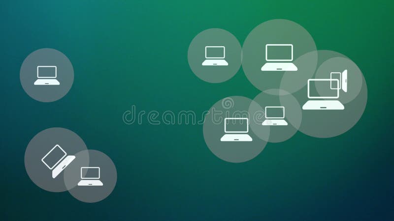 Fly Computer Icons on Gradient Background Stock Footage - Video of ...