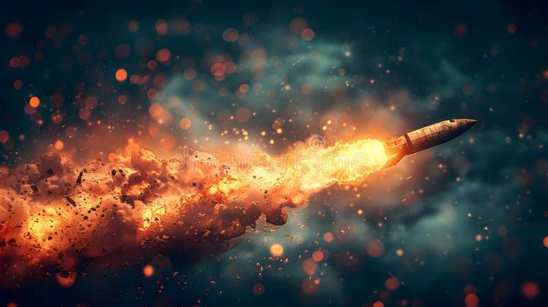 Fly into Deep Space. Spacecraft Successful Launch Stock Photo - Image ...