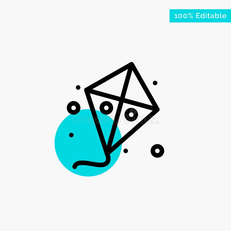 Fly, Easter, Kite, Spring Turquoise Highlight Circle Point Vector Icon ...