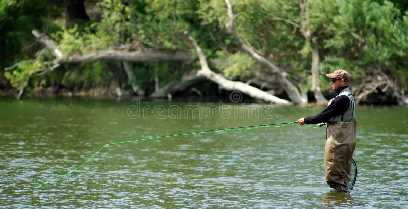 Traditional Fly-fishing Rod in Late Afternoon Stock Image - Image of ...