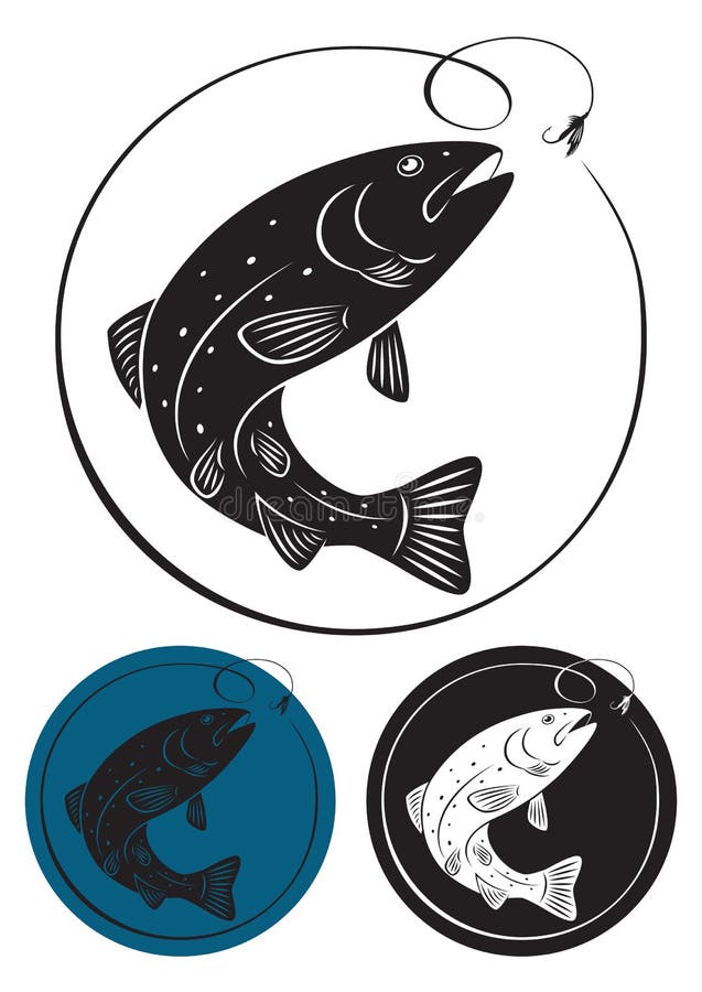 Vintage Fishing Icon stock vector. Illustration of lodge - 10709778