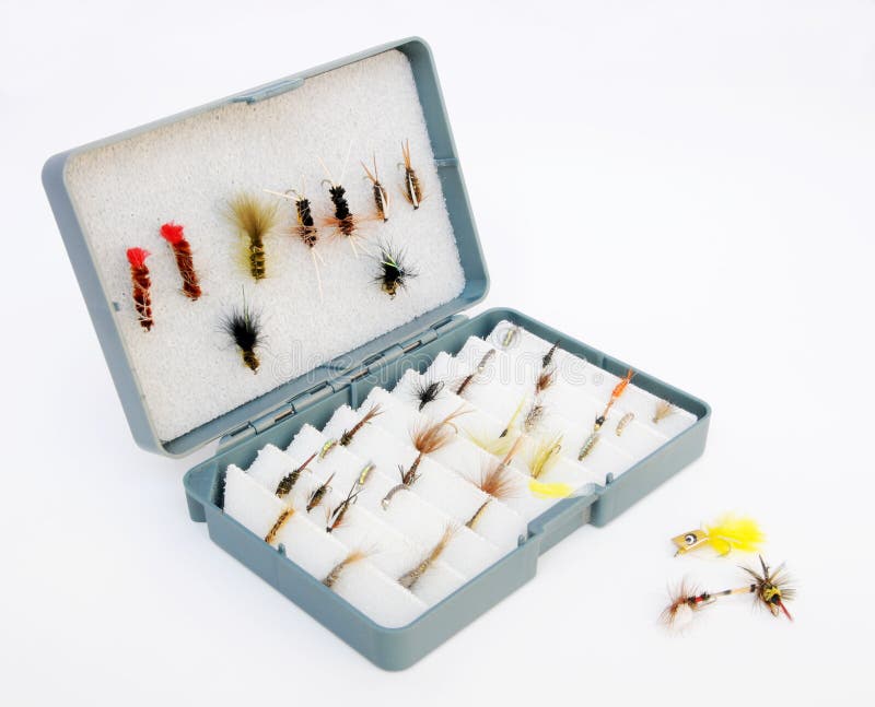 Fly fishing box stock image. Image of storage, colorful - 11349699