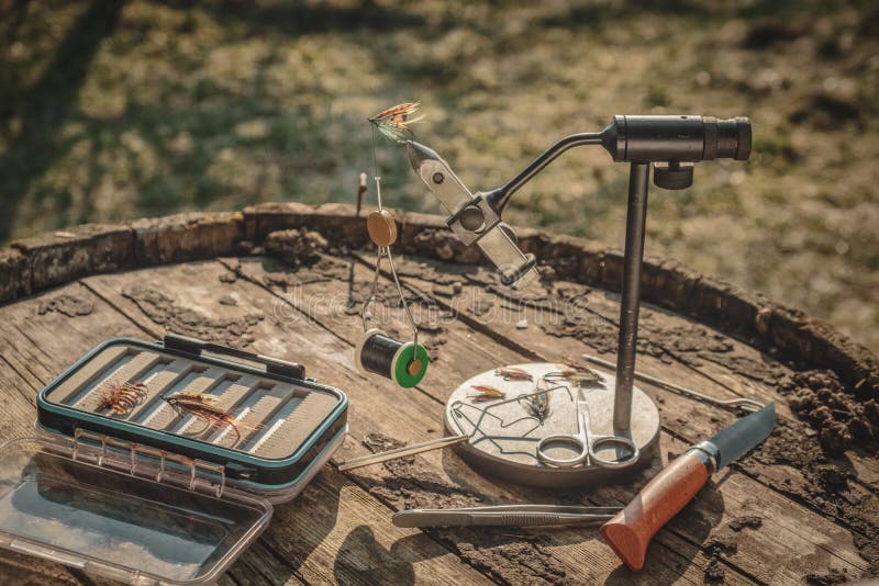 Fly Fishing Tools for Fly Tying Stock Photo - Image of tool, activity ...