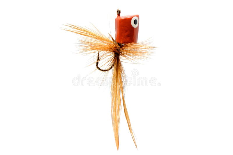 Fly for Fishing on White Background Stock Photo - Image of hackle ...