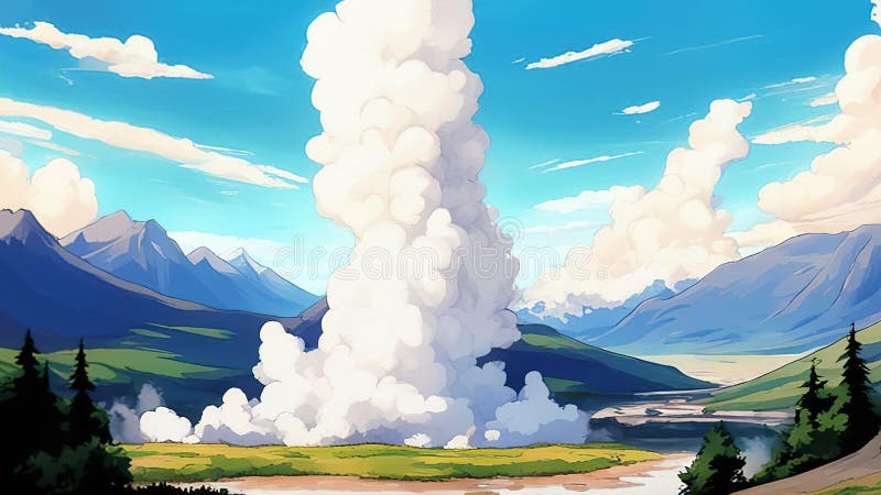 Fly Geyser stock illustration. Illustration of cloud - 314201044