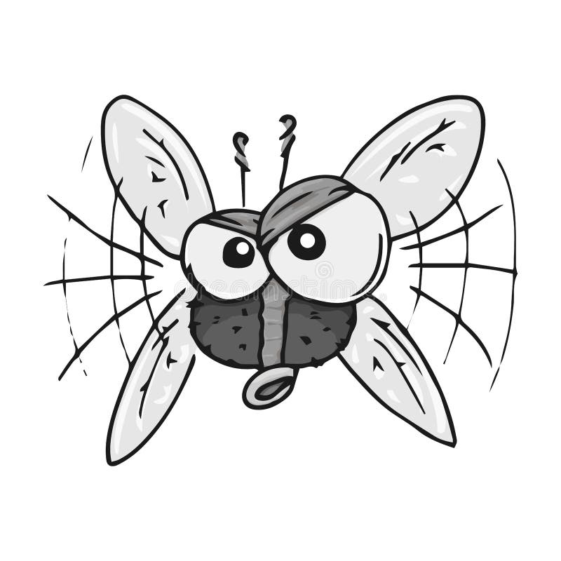 Fly Hand Drawn. Vector of Cartoon Fly. Icon Fly Stock Illustration ...