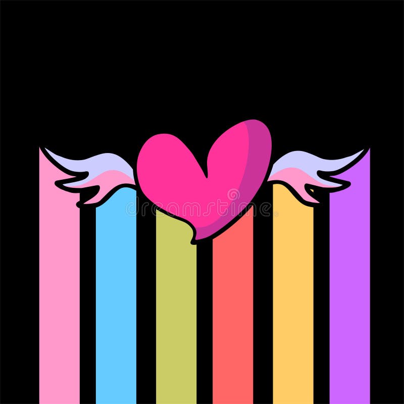 Fly heart stock vector. Illustration of isolated, fashion - 63366437