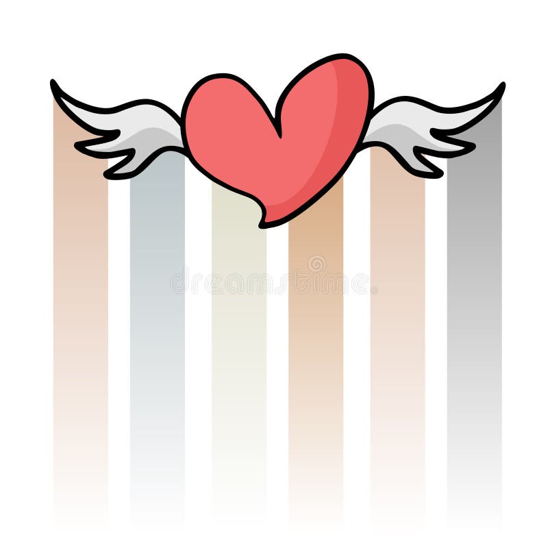 Fly heart stock vector. Illustration of hearts, happy - 64878609