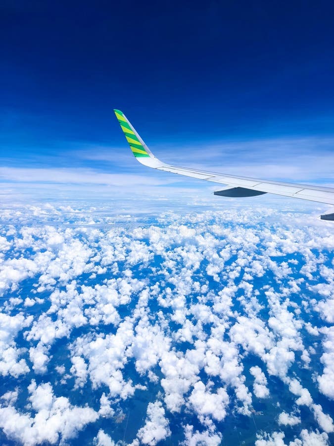 Fly high into the sky view stock photo. Image of airplane - 276542358
