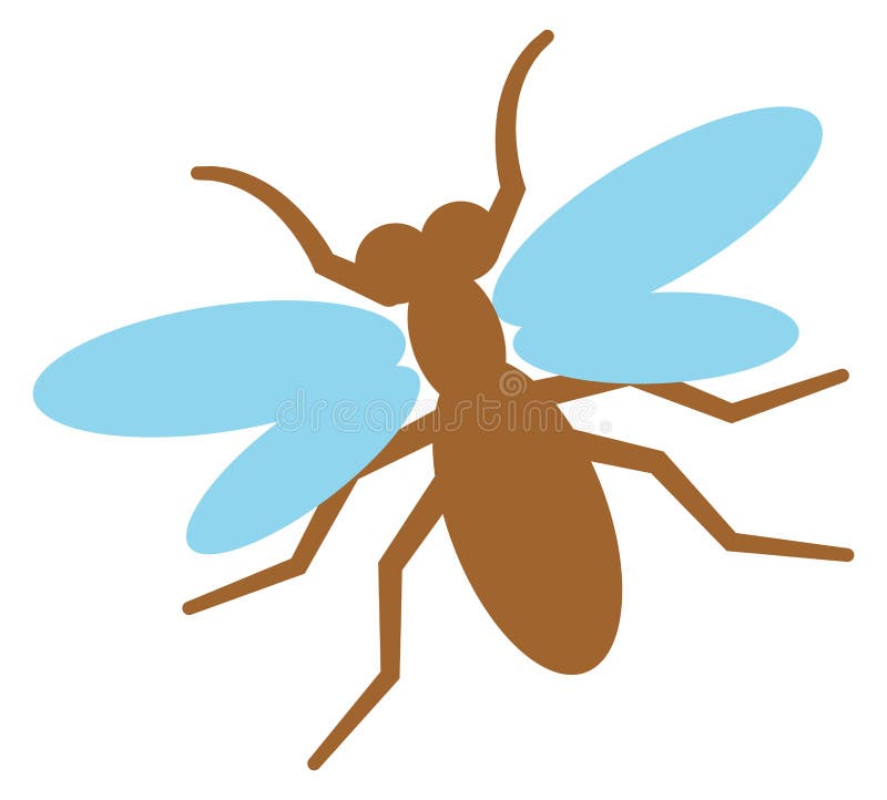 Fly Flat Insect Icon. Pest Color Symbol Stock Illustration ...