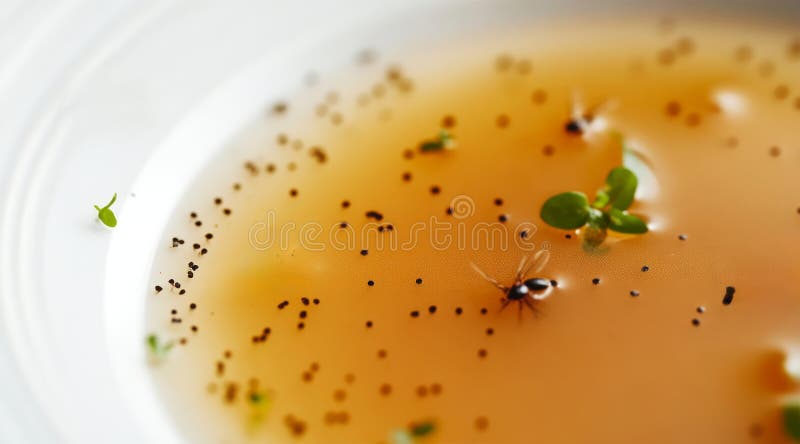 Fly Insect Fall in the Soup Plate Stock Illustration - Illustration of ...