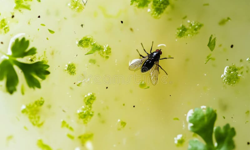 Fly Insect Fall in the Soup Plate Stock Illustration - Illustration of ...