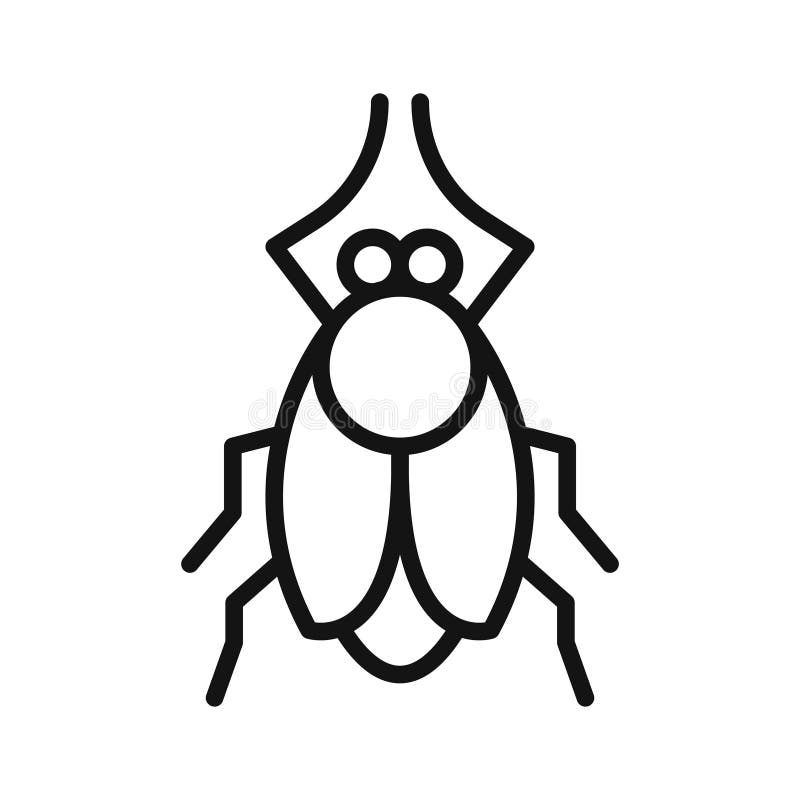 Fly Insect Icon Isolated on White Background Stock Vector ...