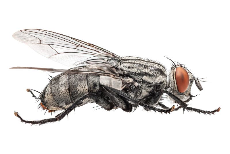 Fly Insect Macro Closeup Studio Isolated on White Background Stock ...