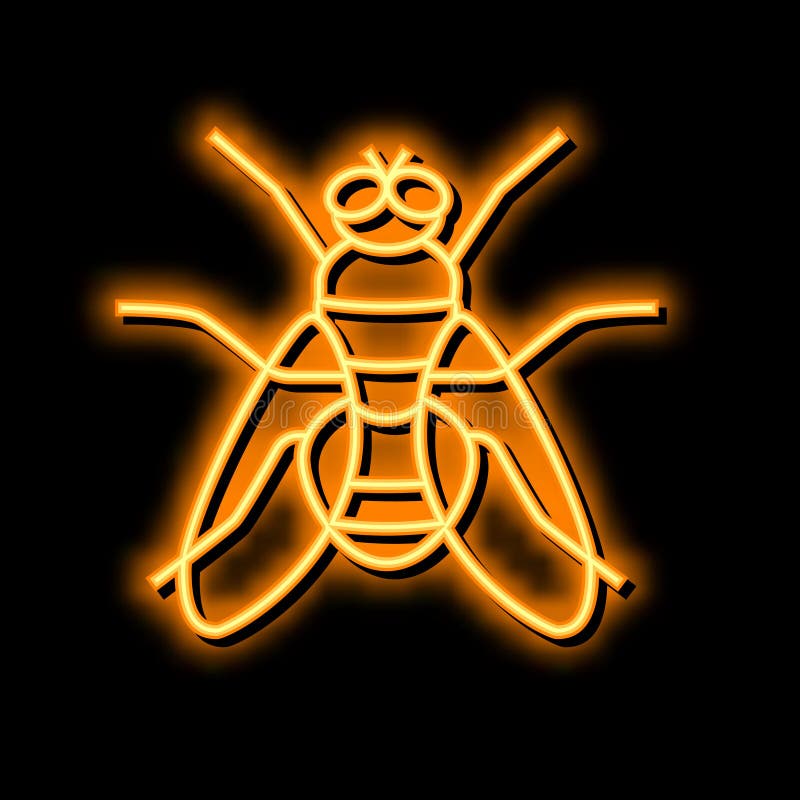 Fly Insect Neon Glow Icon Illustration Stock Vector - Illustration of ...