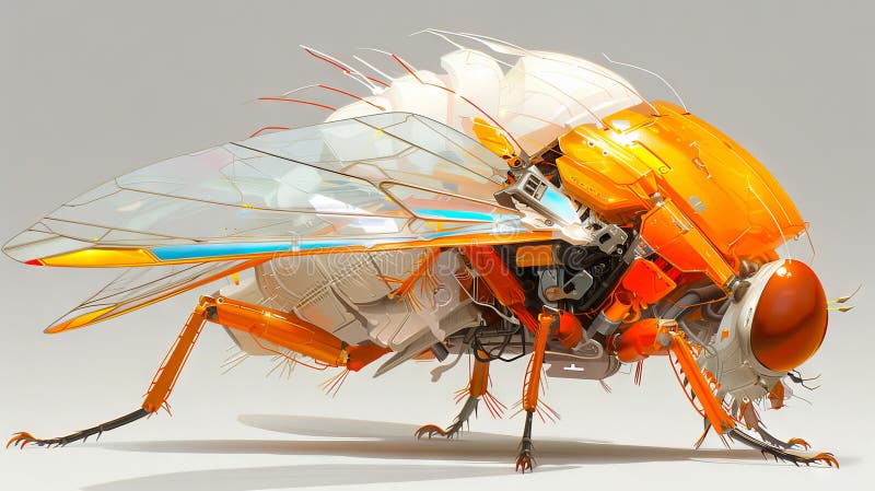 A Fly Made Out of Plastic and Metal Stock Image - Image of generated ...