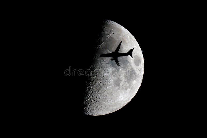Fly Me to the Moon stock image. Image of airplane, space - 61044511