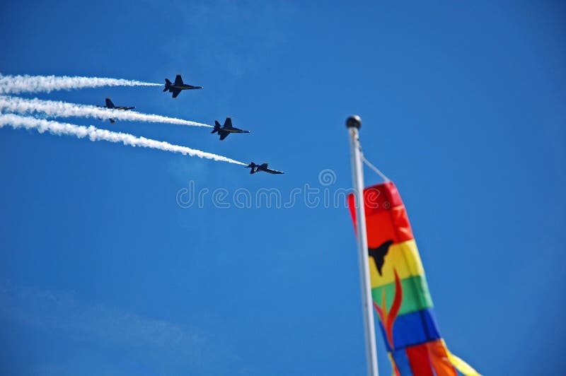 Fly Over stock photo. Image of blast, smoke, angels, trails - 1800780
