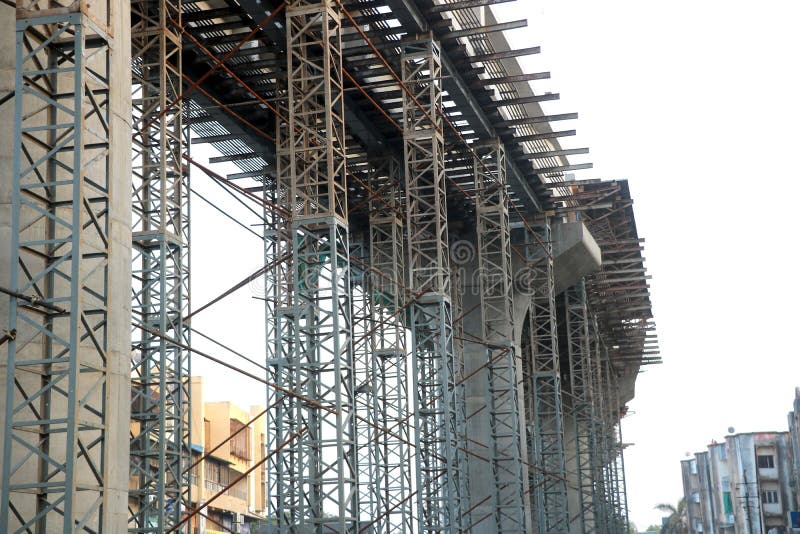 Fly Over Bridge Construction Work in India - Image Stock Photo - Image ...