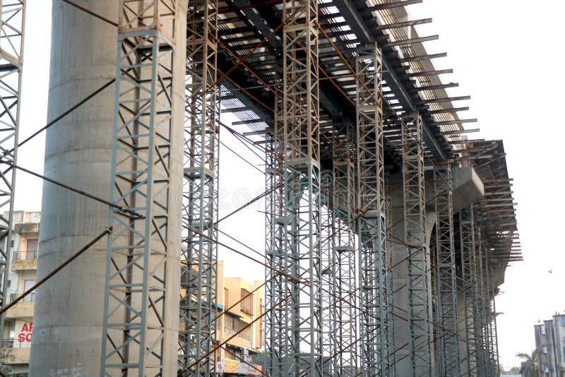 Fly Over Bridge Construction Work in India - Image Stock Photo - Image ...