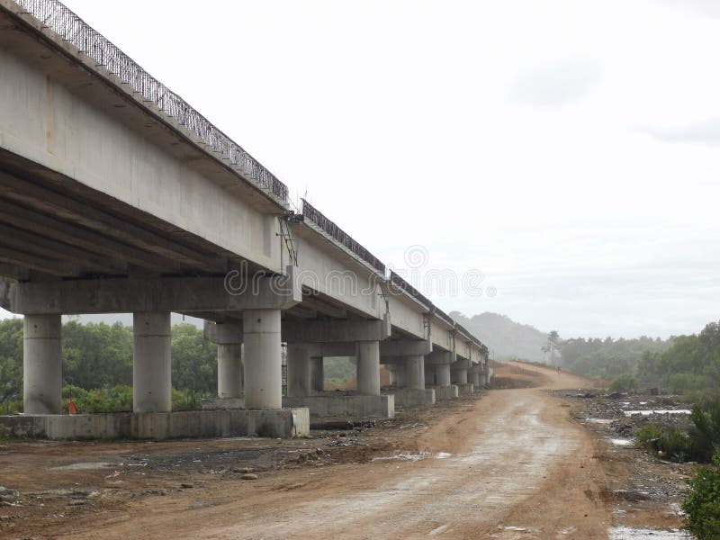 Fly Over Bridge Road Construction Site. Stock Photo - Image of bearing ...