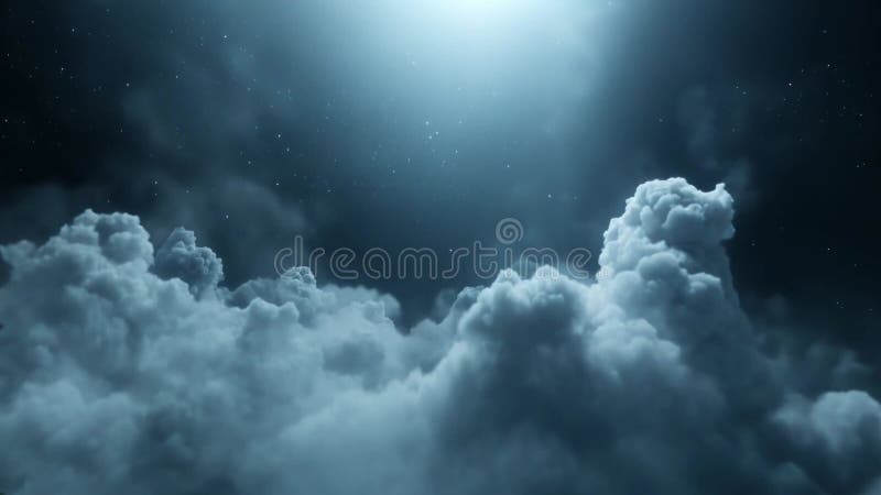 Fly Over Dark Clouds at Night Revealing Starlit Sky in a Mesmerizing ...