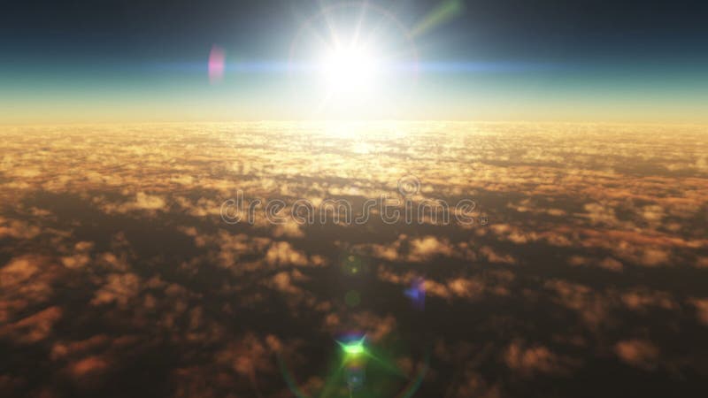 Fly Over Earth, Above Sunset Clouds Stock Footage - Video of plane ...