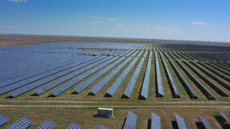 Fly Over Many Panels of Solar Cells Stock Footage - Video of electric ...
