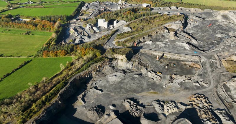 Large Quarry in the Middle of a Field Mining of Construction Materials ...