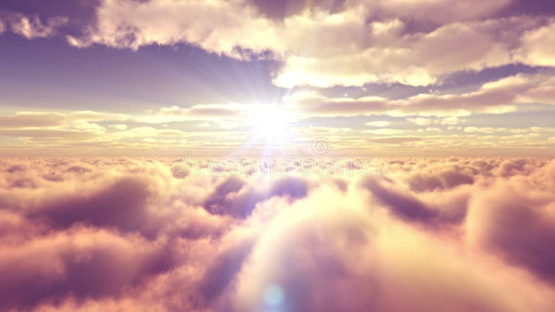 Fly over sunset clouds stock video. Video of freedom - 190341005