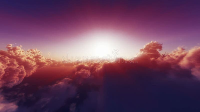 Fly over sunset clouds stock footage. Video of fluffy - 238334006