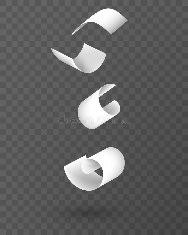 Fly Papers Set. Falling and Flying White Sheets Stock Vector ...