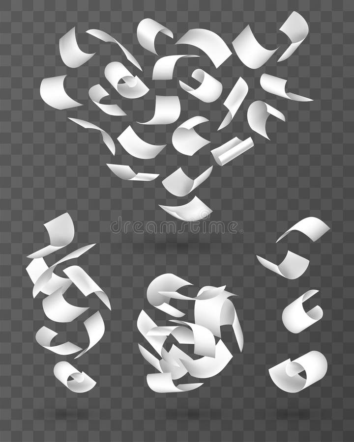 White Paper Sheets Flying Air Stock Illustrations – 170 White Paper ...