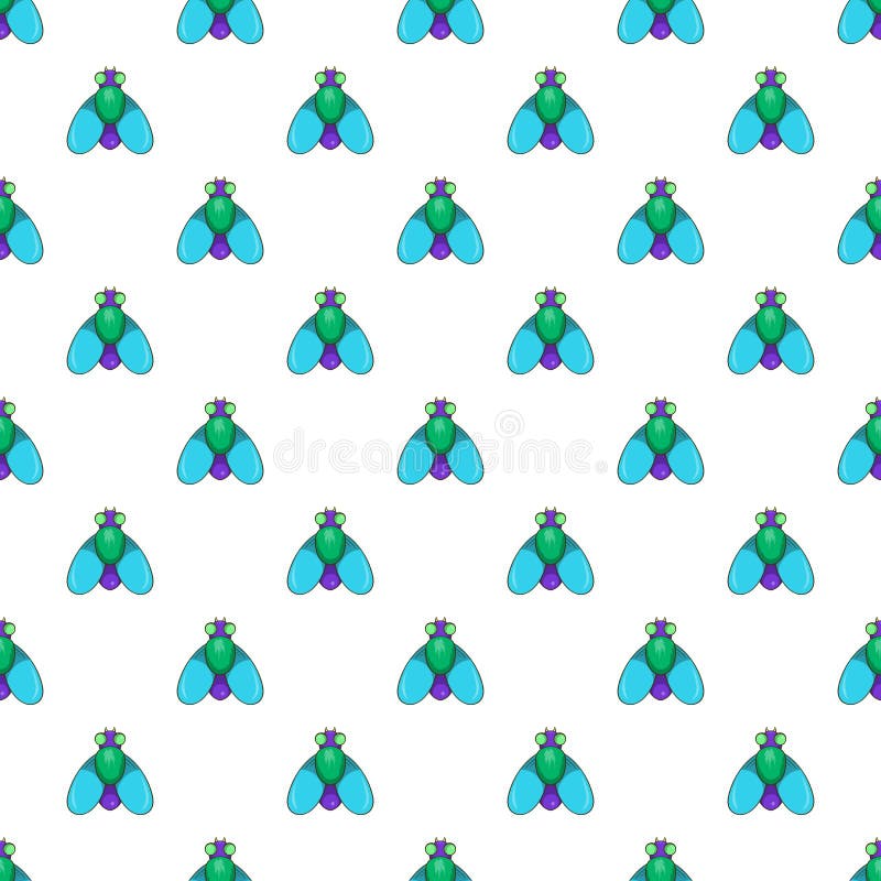 Fly pattern, cartoon style stock vector. Illustration of insects - 80955774