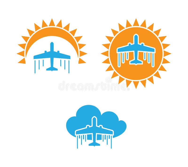 Fly plane in sun and cloud stock vector. Illustration of silhouette ...